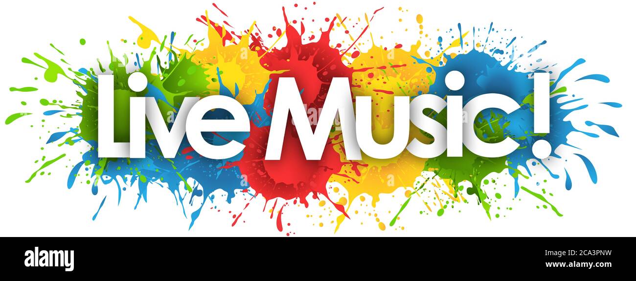 Live music word in splash’s background Stock Photo - Alamy