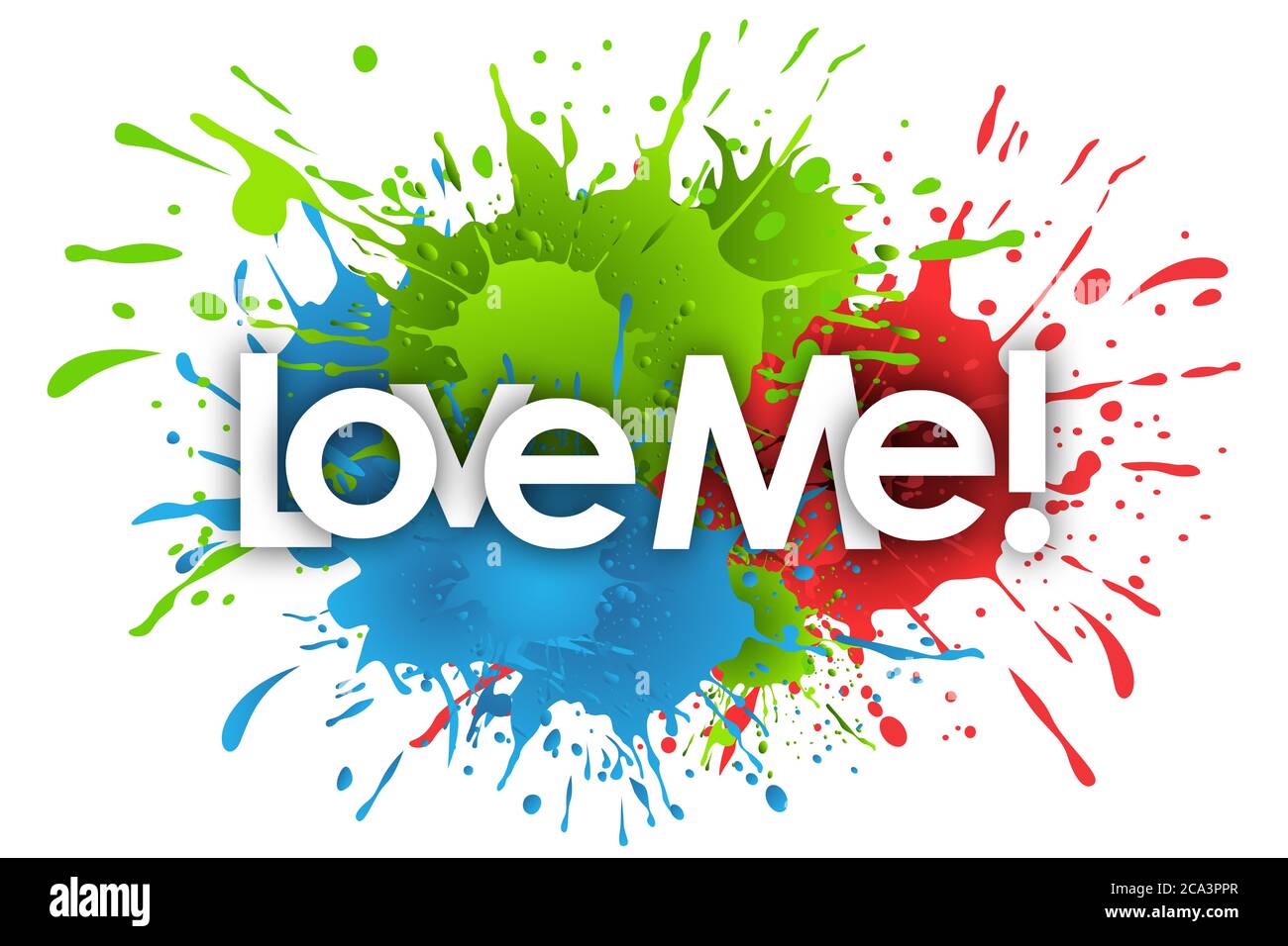 love me word and splashs Stock Photo - Alamy
