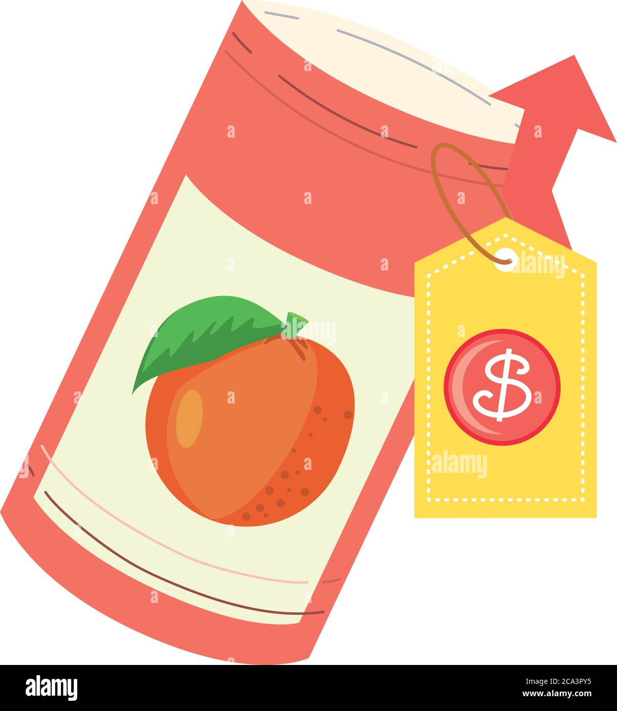 canned food price increase cartoon vector illustration design Stock ...