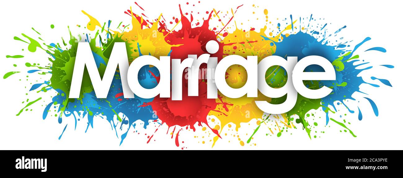 marriage word in splash’s background Stock Photo - Alamy