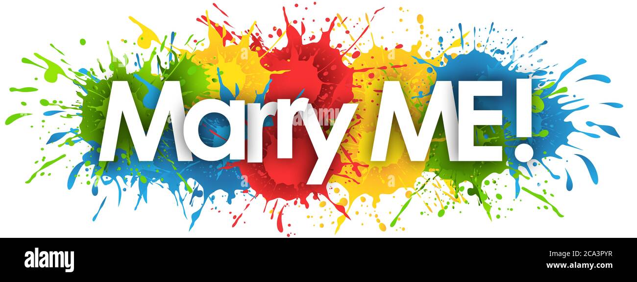 marry me word in splash’s background Stock Photo - Alamy
