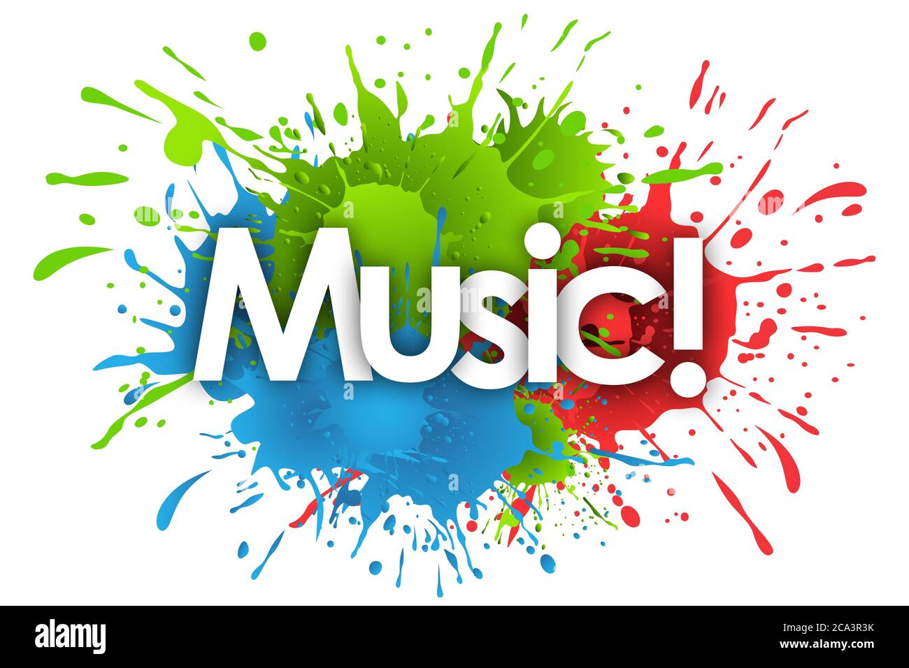 music word and splashs Stock Photo - Alamy