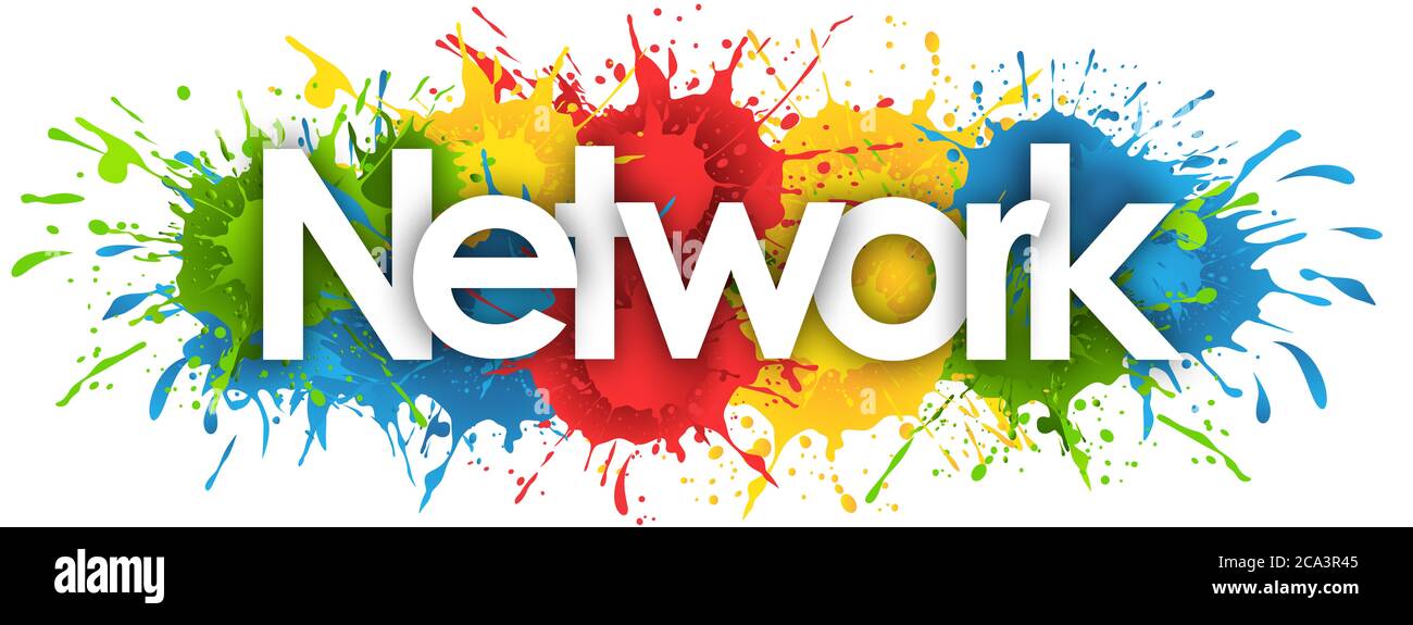 network word in splash’s background Stock Photo - Alamy
