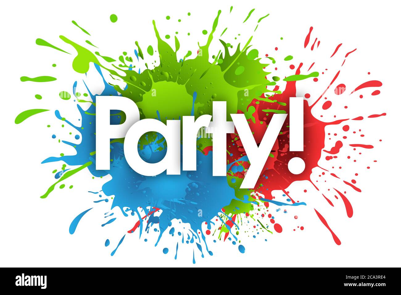 party word and splashs Stock Photo - Alamy
