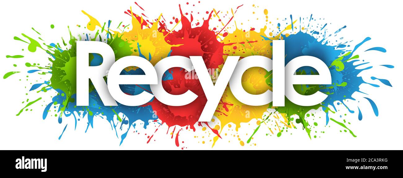 recycle word in splash’s background Stock Photo - Alamy