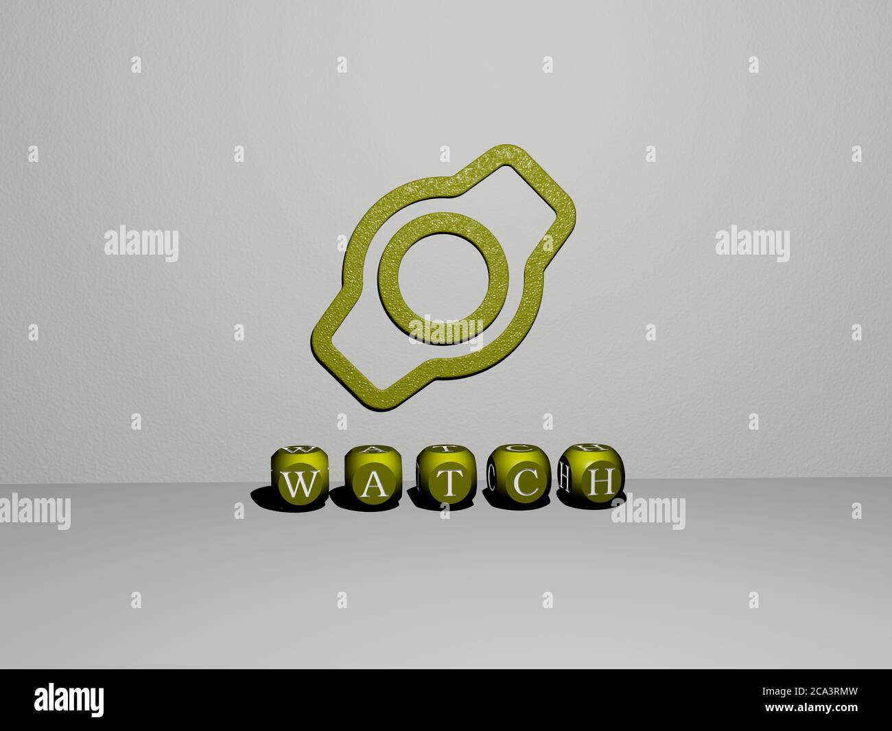 3D graphical image of WATCH vertically along with text built by ...