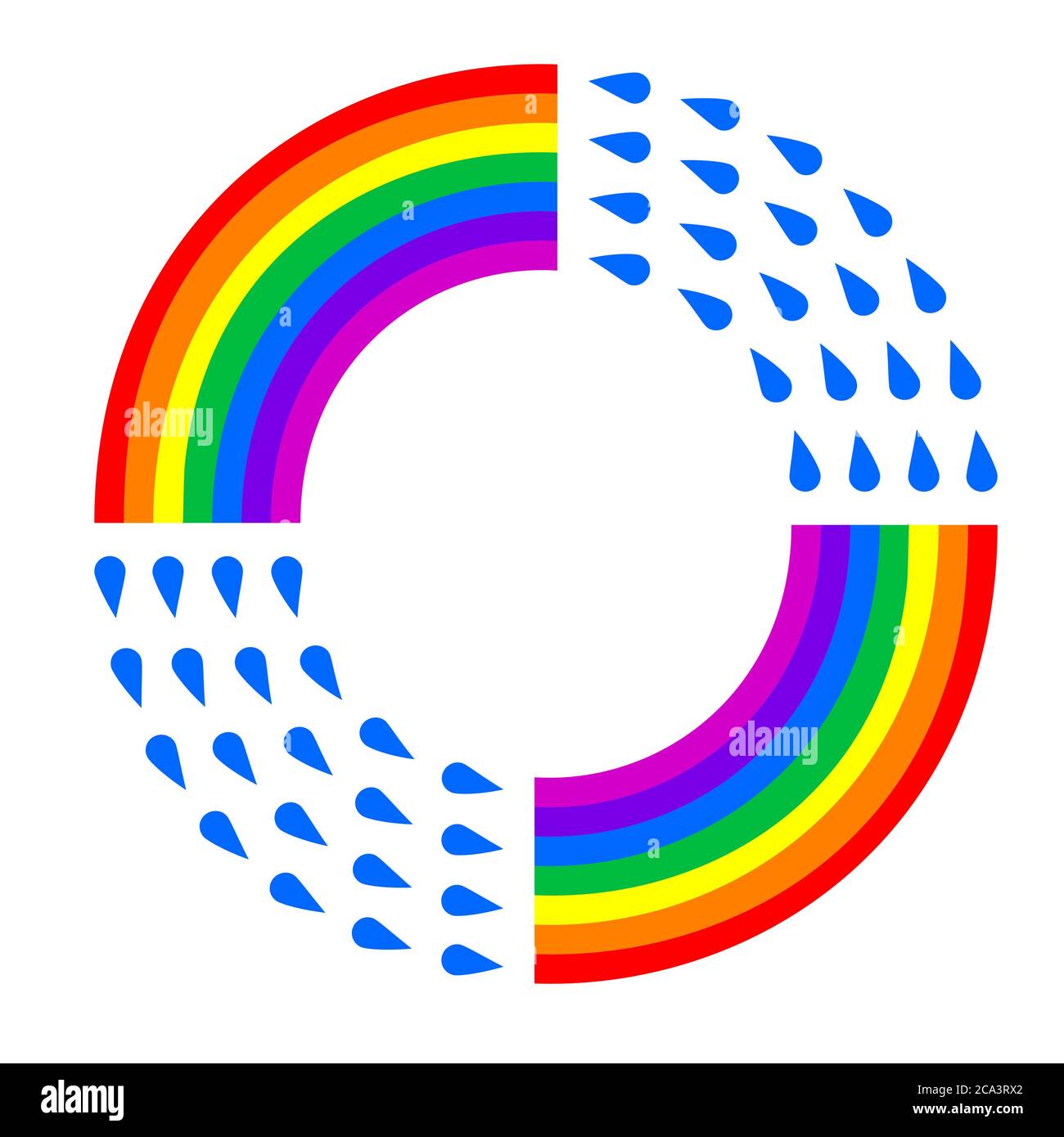 rainbow raindrop logo on a white isolated background. Vector image ...