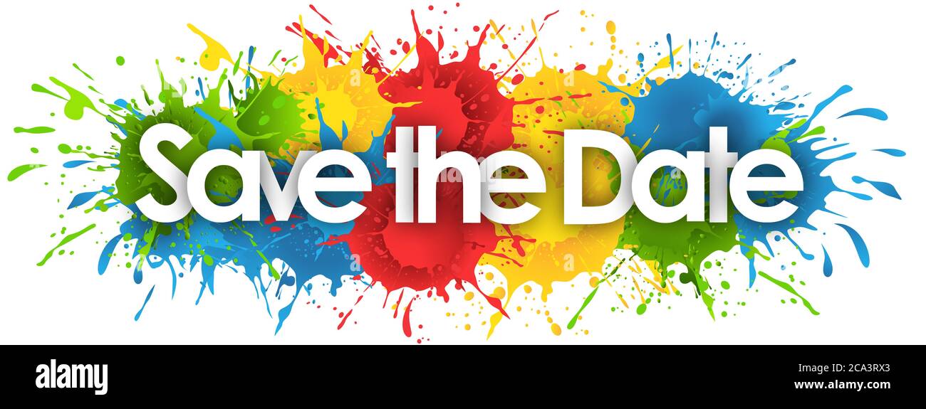 Save the date lettering phrase Cut Out Stock Images & Pictures - Alamy