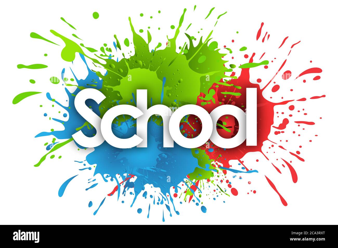 School word in splash’s background Stock Photo - Alamy