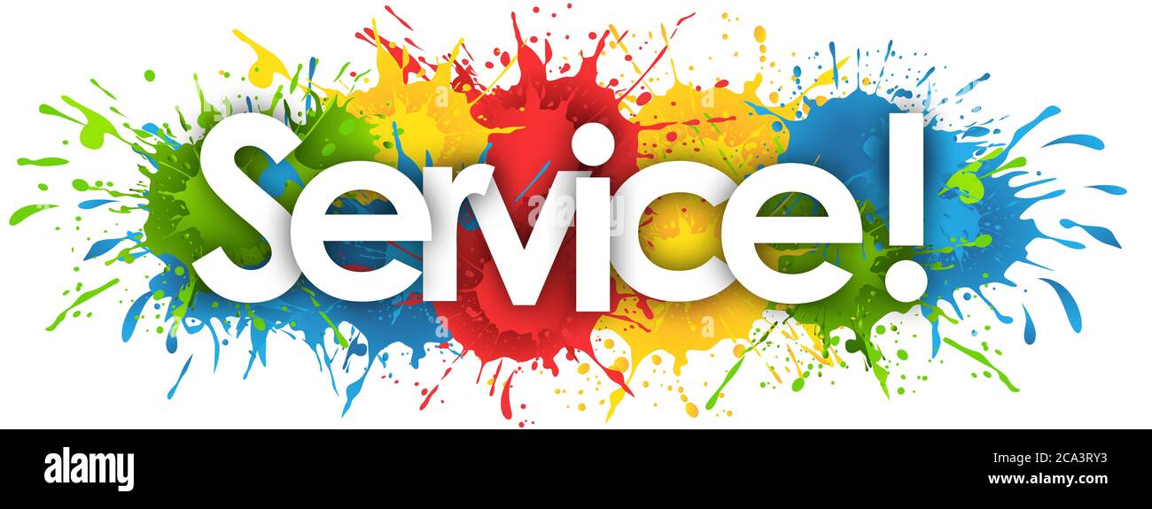 service word in splash’s background Stock Photo - Alamy