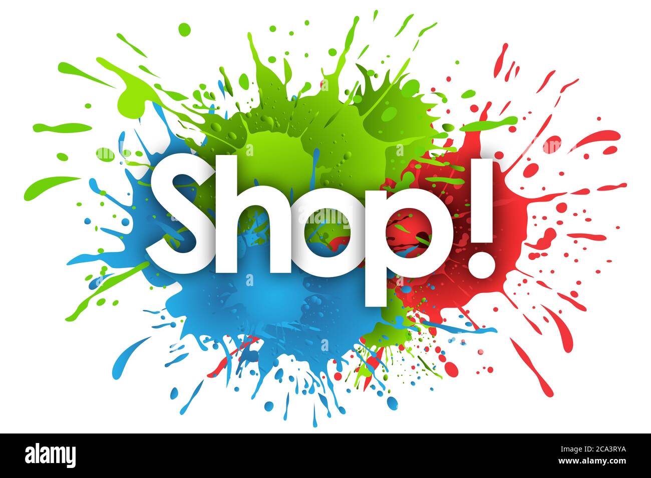 shop word in splash’s background Stock Photo - Alamy