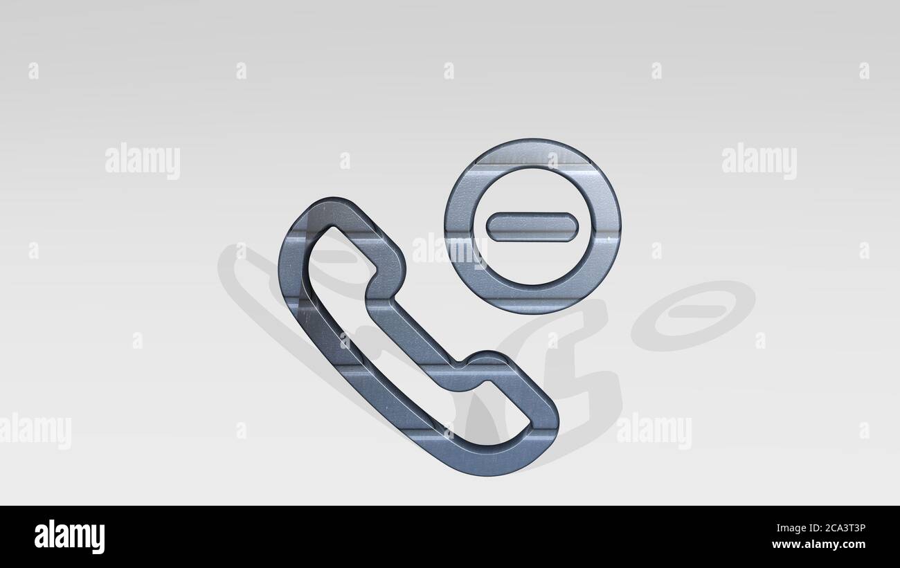 phone actions subtract made by 3D illustration of a shiny metallic ...