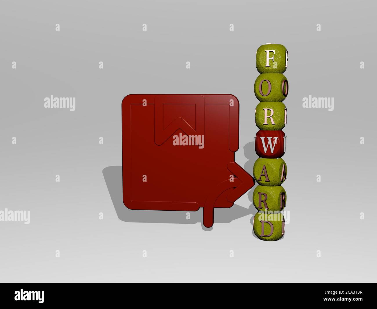 3D illustration of FORWARD graphics and text around the icon made by ...