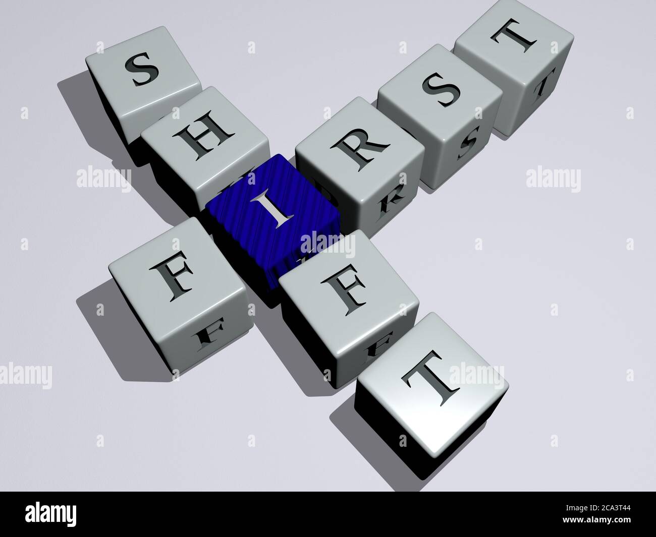first shift combined by dice letters and color crossing for the related ...
