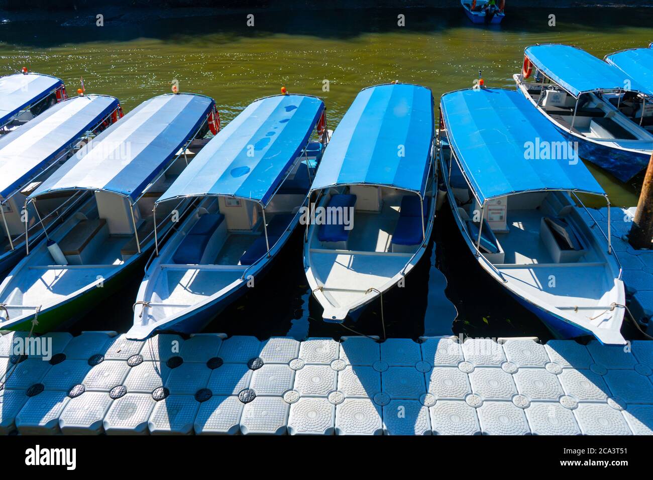 Asian boat station for small tourist boats. Boat excursions on the ...