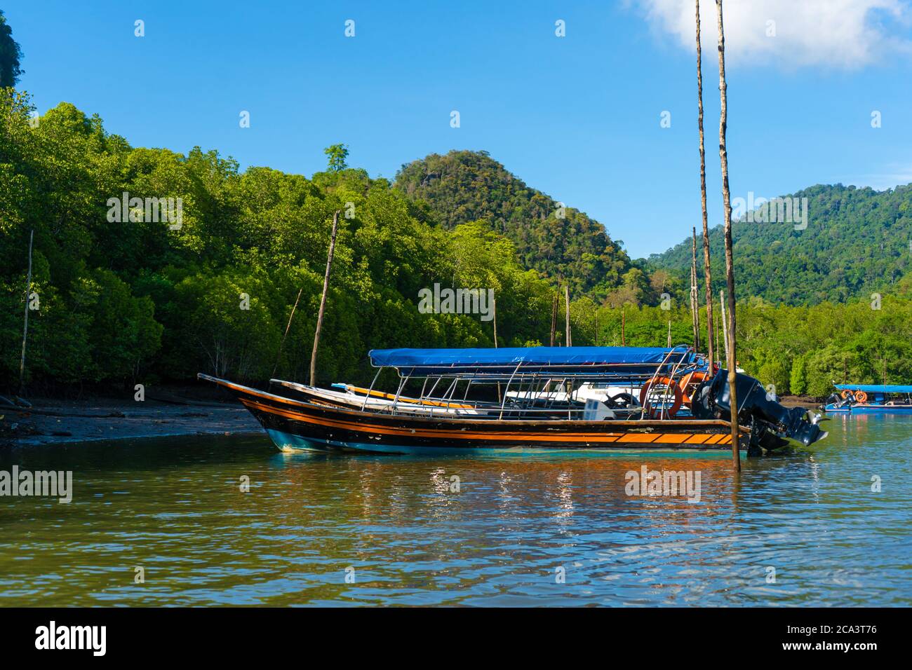 Asian boat station for small tourist boats. Boat excursions on the ...