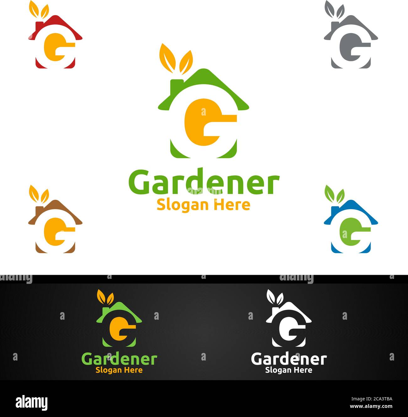 House Gardener Logo with Green Garden Environment or Botanical ...