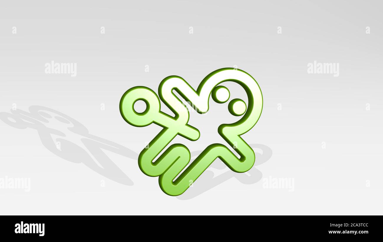 HALLOWEEN VOODOO DOLL made by 3D illustration of a shiny metallic ...