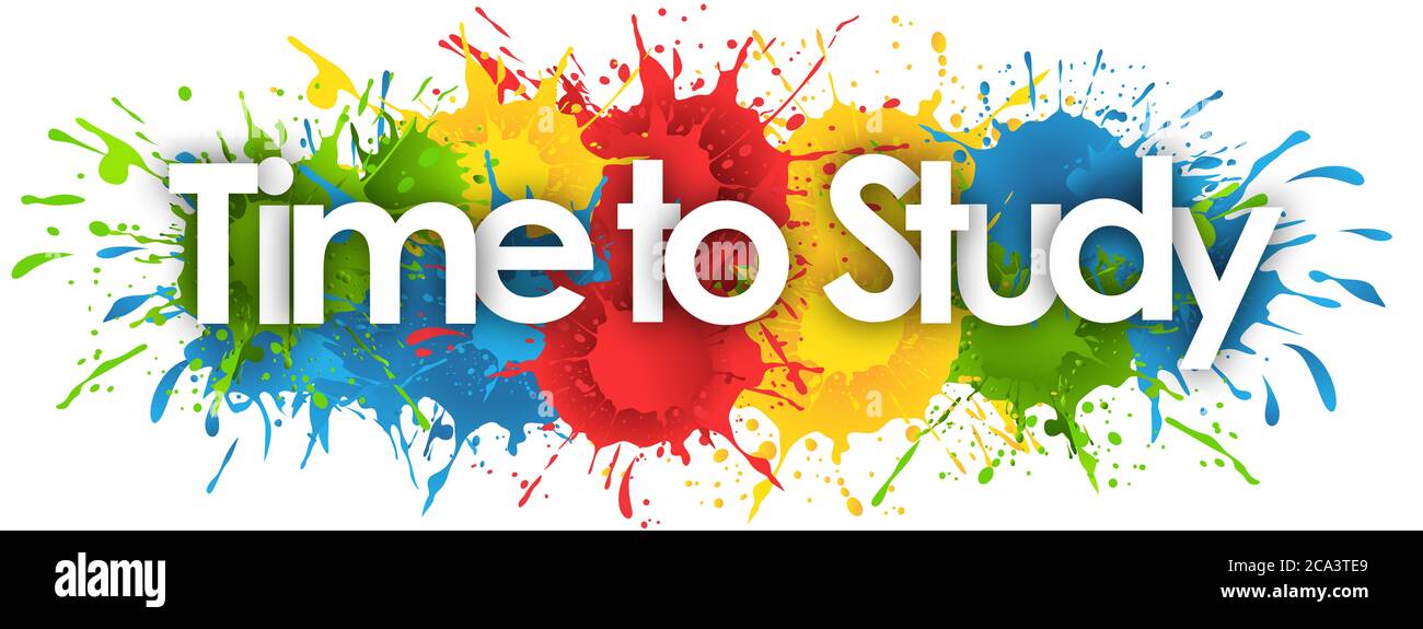 time to study word in splash’s background Stock Photo - Alamy