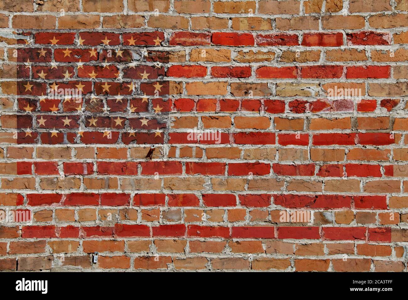 old brick wall american flag painted overlay stars and stripes 2020 usa ...