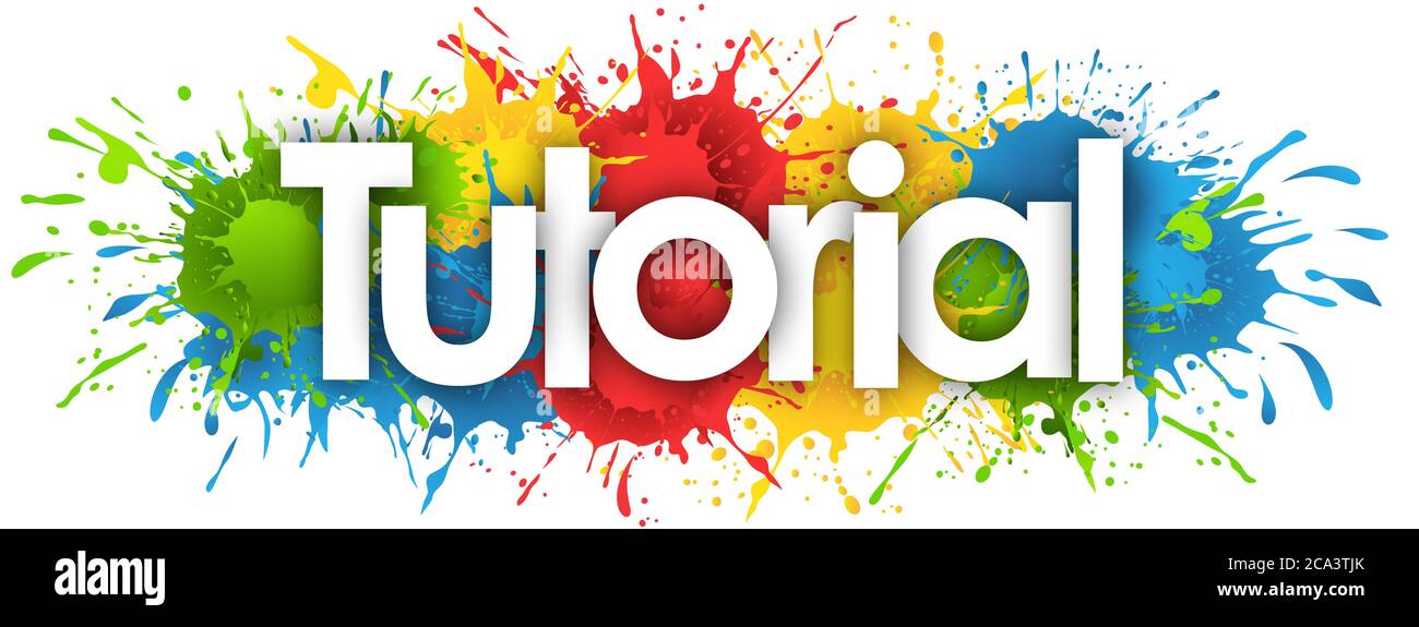 tutorial word in splash’s background Stock Photo - Alamy