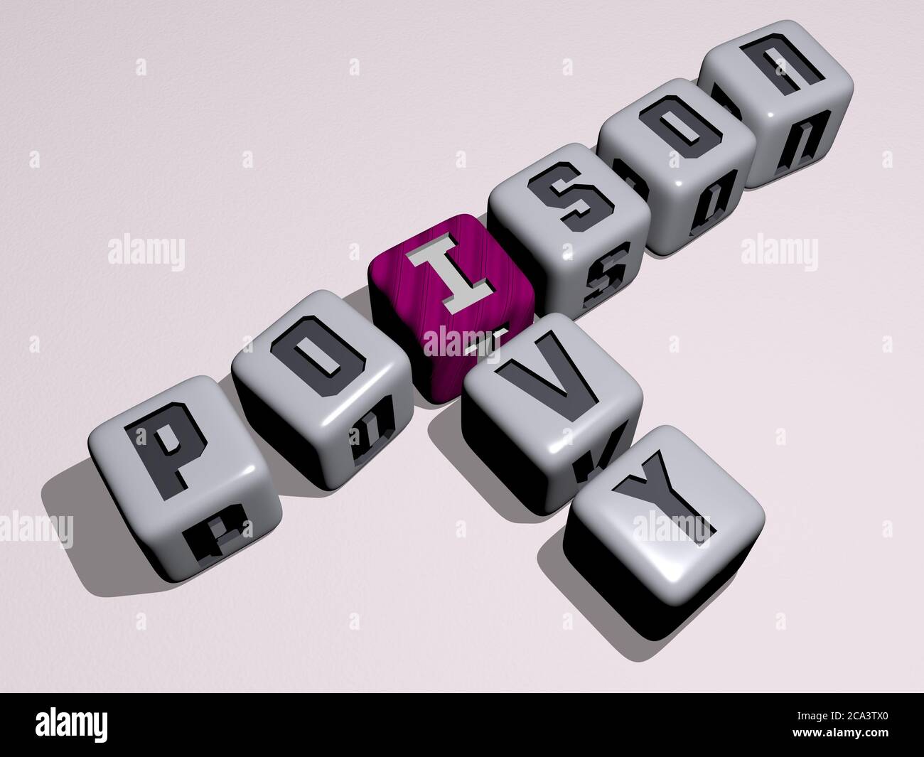 combination of poison ivy built by cubic letters from the top ...