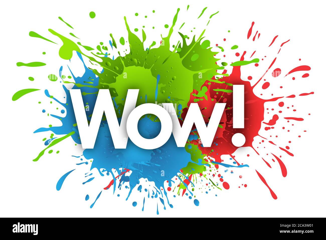 wow word in splash’s background Stock Photo - Alamy