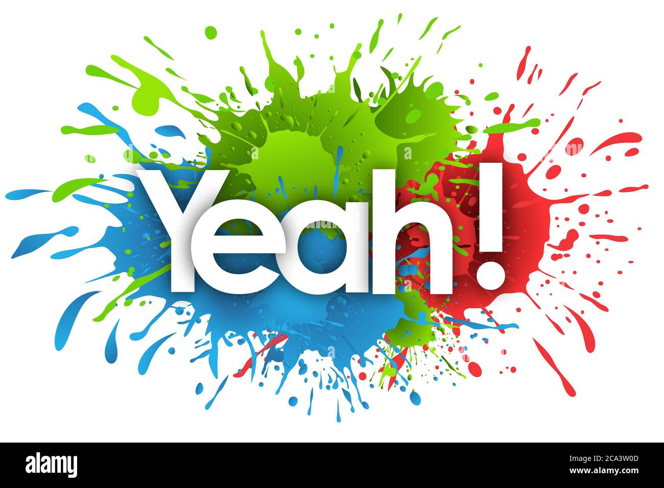 yeah word in splash’s background Stock Photo - Alamy