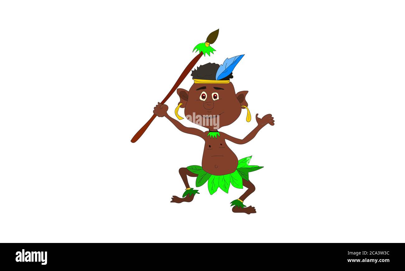 Happy Indigenous Male Illustration. Dancing. Character. Expression ...