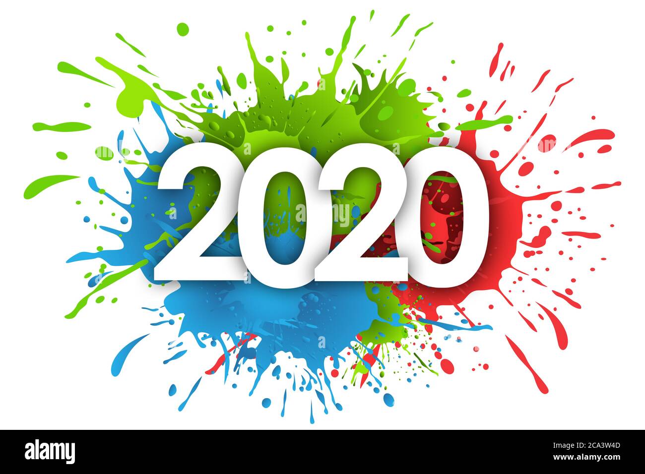 2020 word and splashs Stock Photo - Alamy