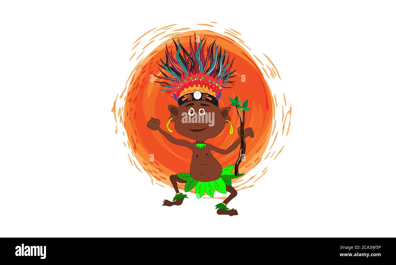 Happy Indigenous Male Illustration. Funny. 3D. Flat. Icon. Cartoon ...