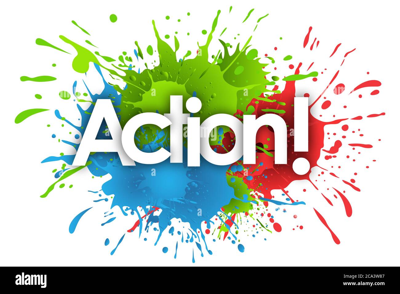 action word and splashs Stock Photo - Alamy