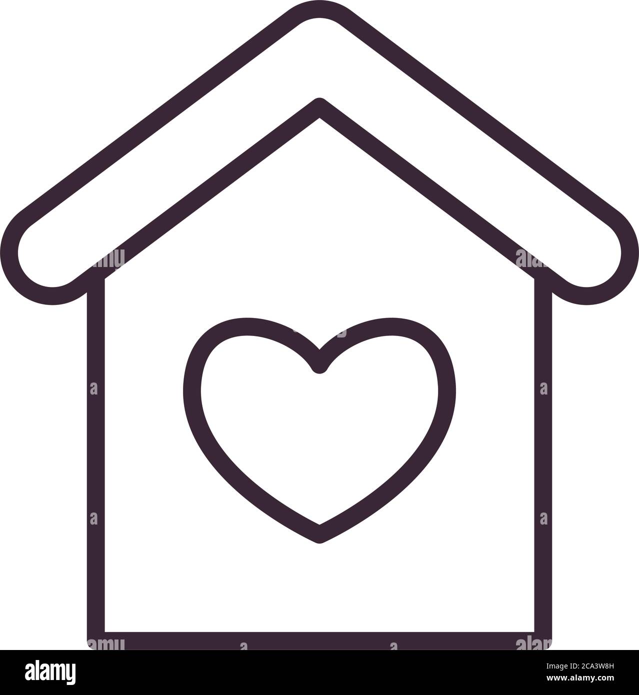 house with heart line style icon design of Charity donation and ...