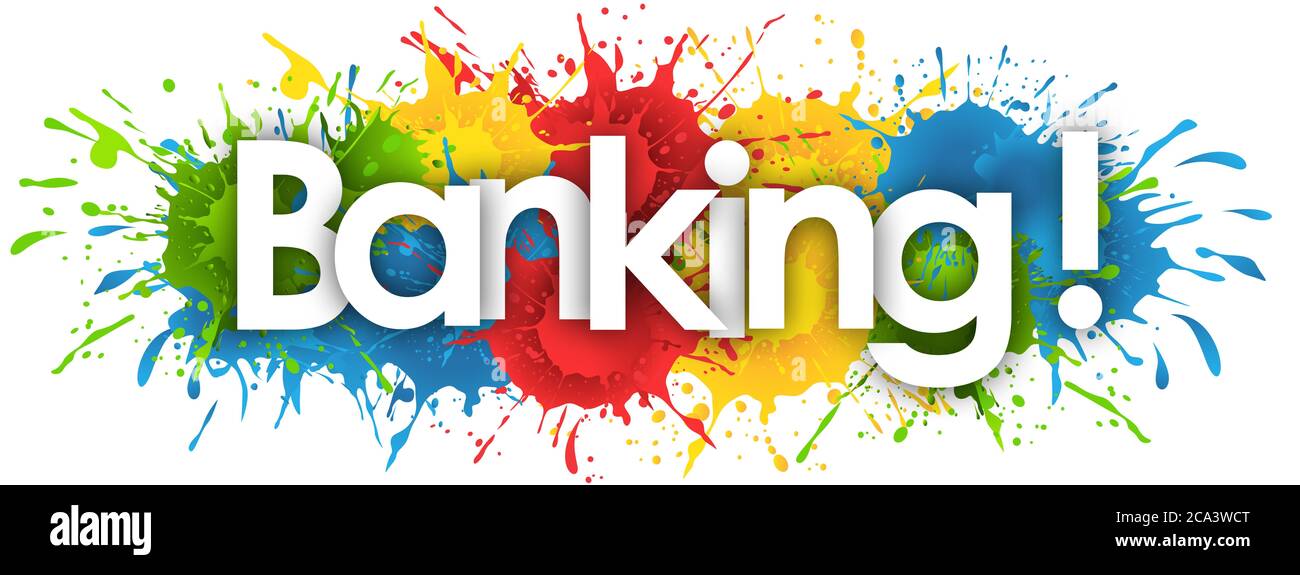 Banking word in splash’s background Stock Photo - Alamy
