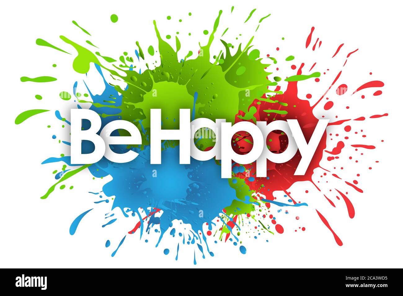 be happy word and splashs Stock Photo - Alamy