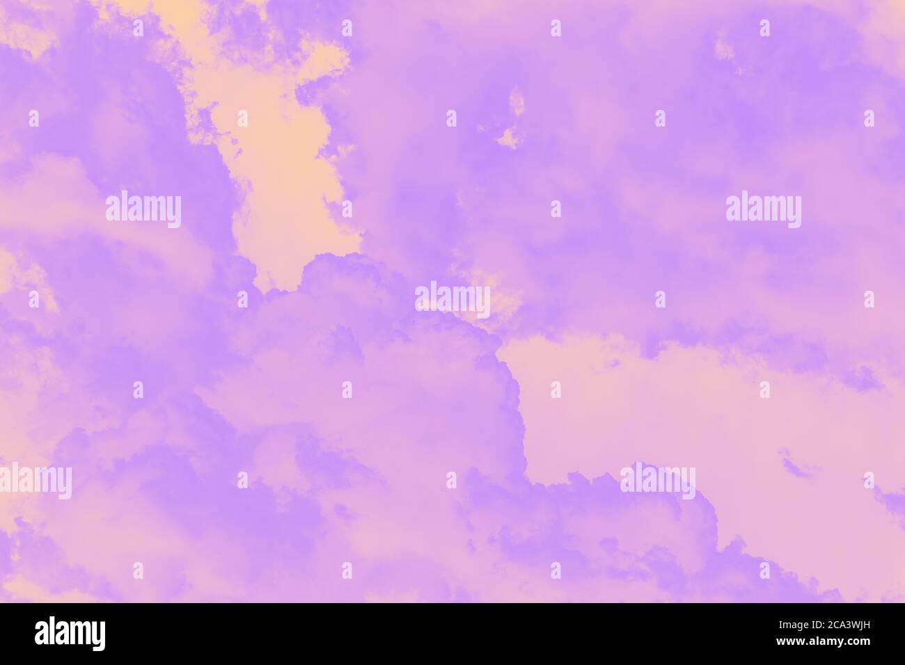 Light violet purple sky with fluffy big clouds, sky background Stock ...