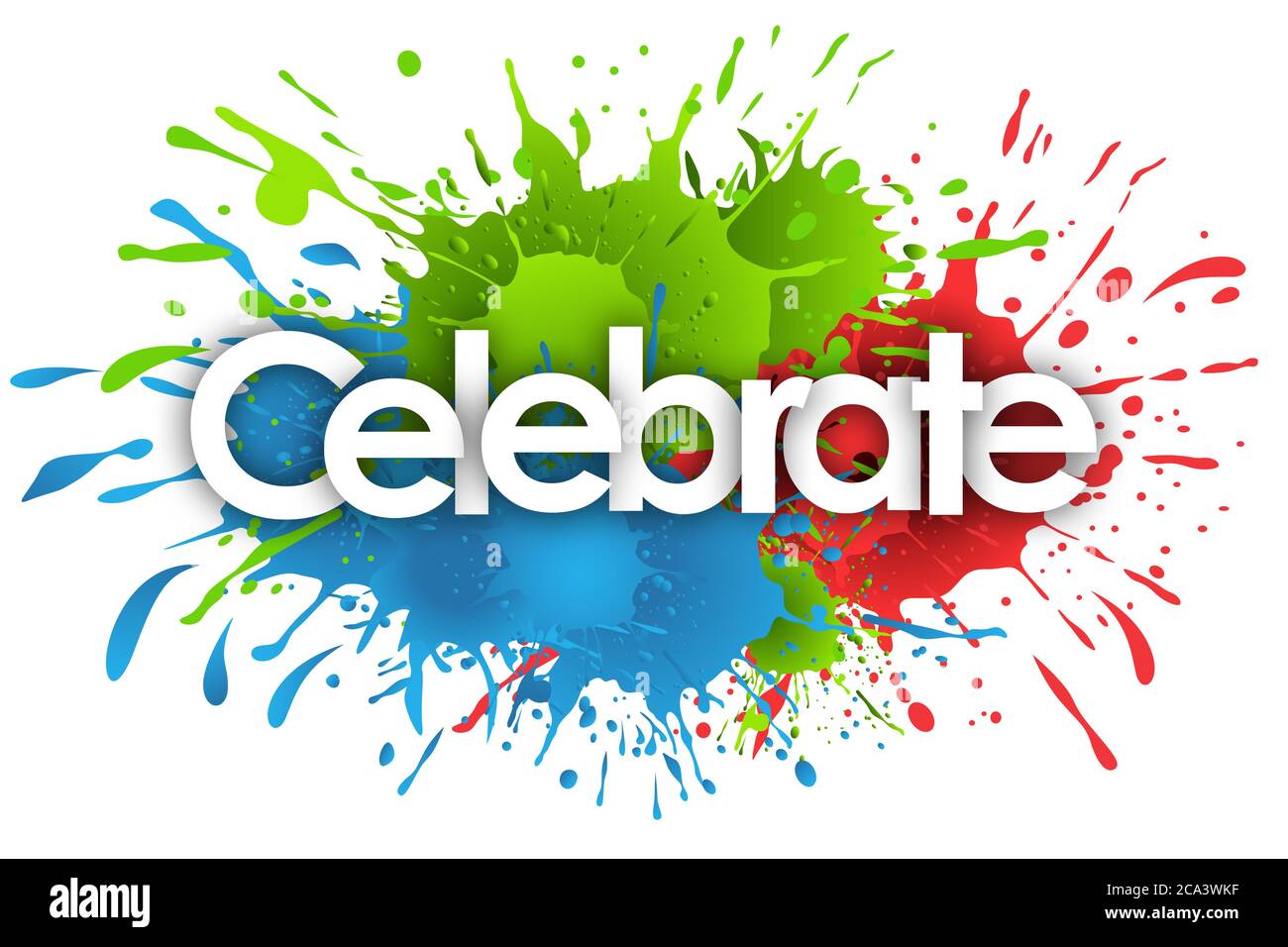 celebrate word in splash’s background Stock Photo - Alamy