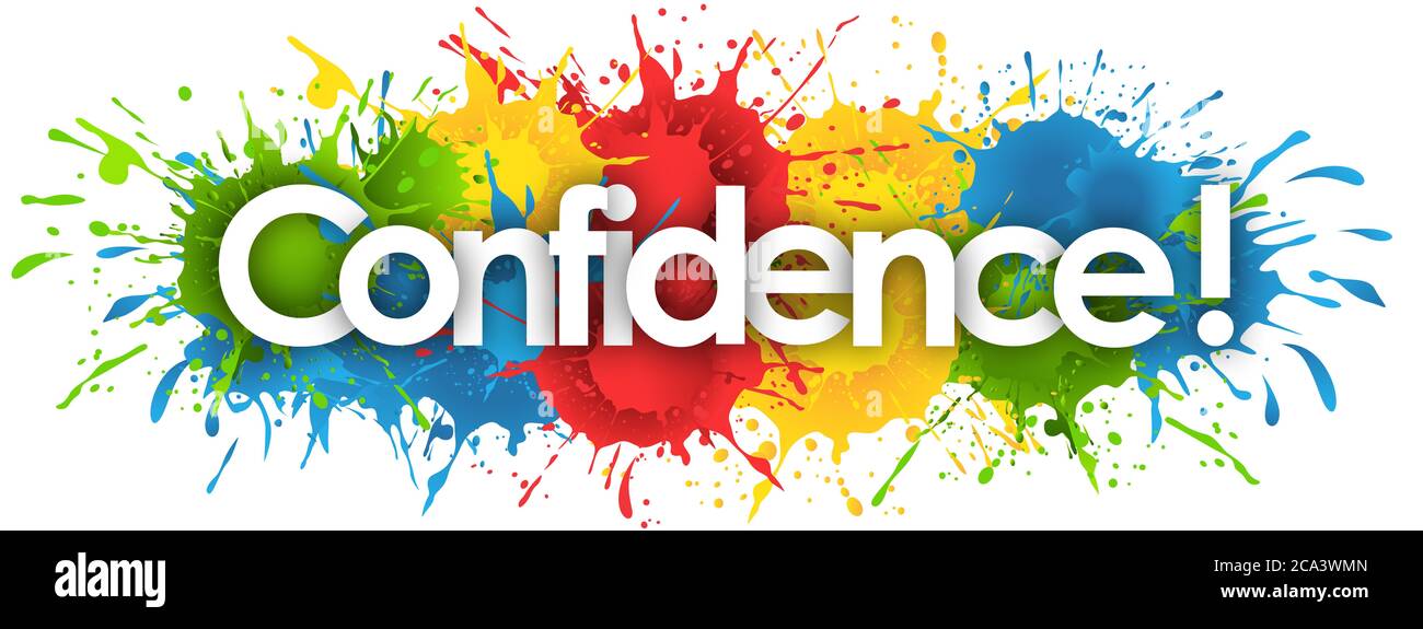 confidence word in splash’s background Stock Photo - Alamy