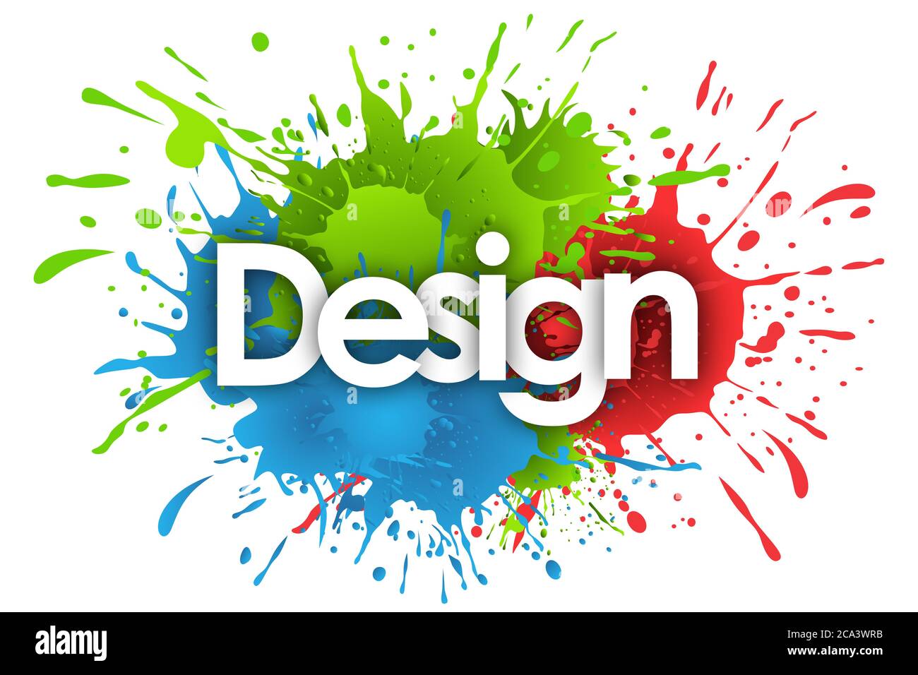 Design word in splash’s background Stock Photo - Alamy