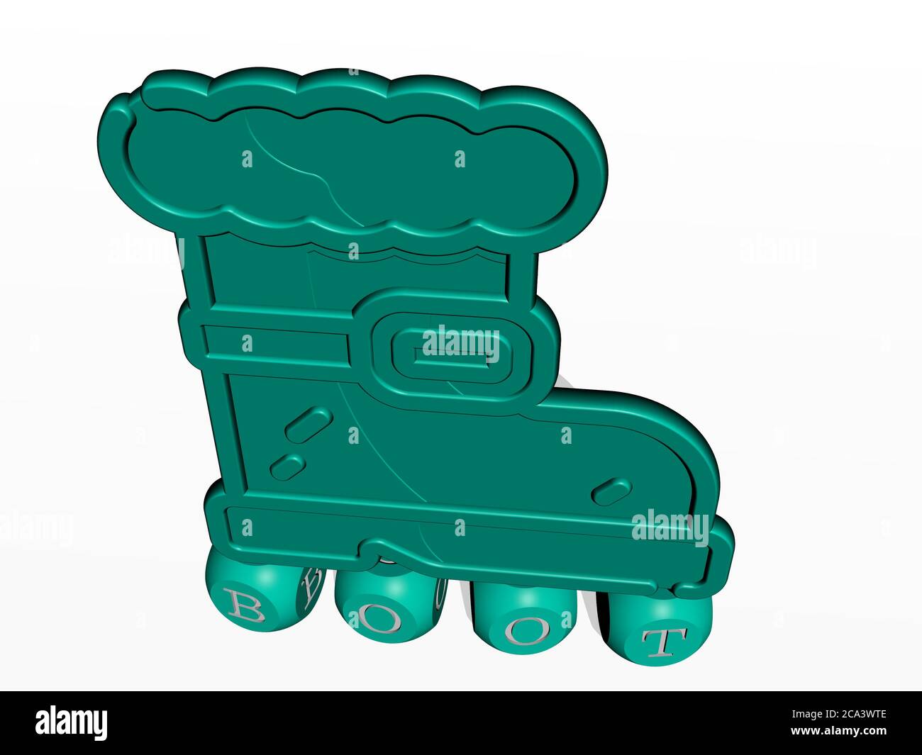 3D representation of boot with icon on the wall and text arranged by ...