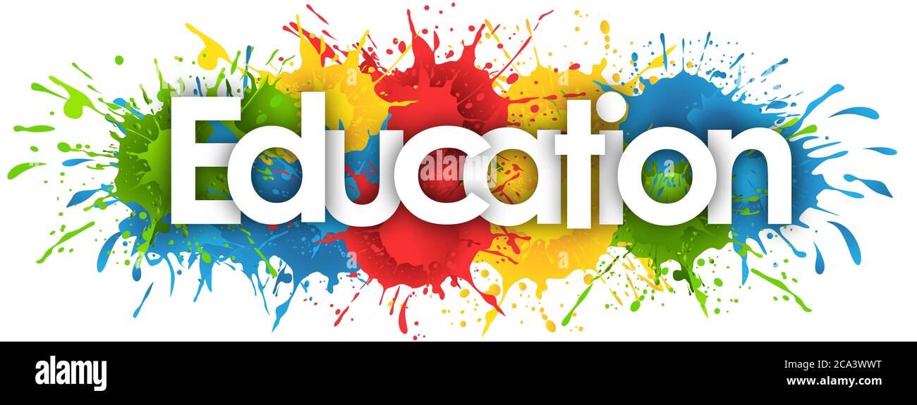 education word in splash’s background Stock Photo - Alamy