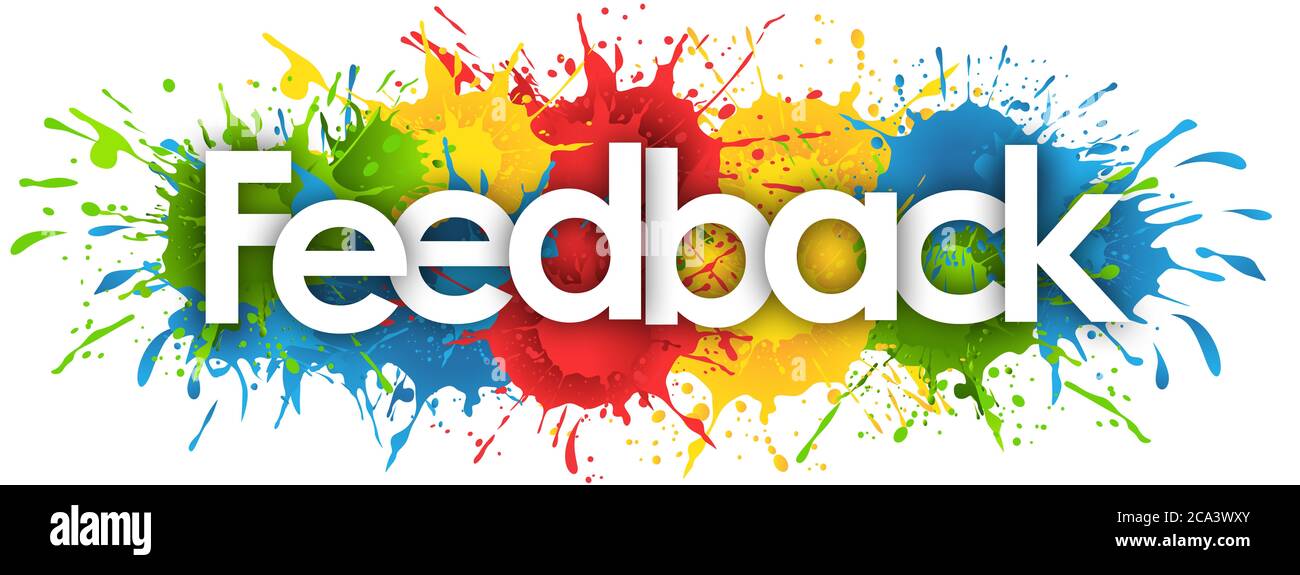 feedback word in splash’s background Stock Photo - Alamy