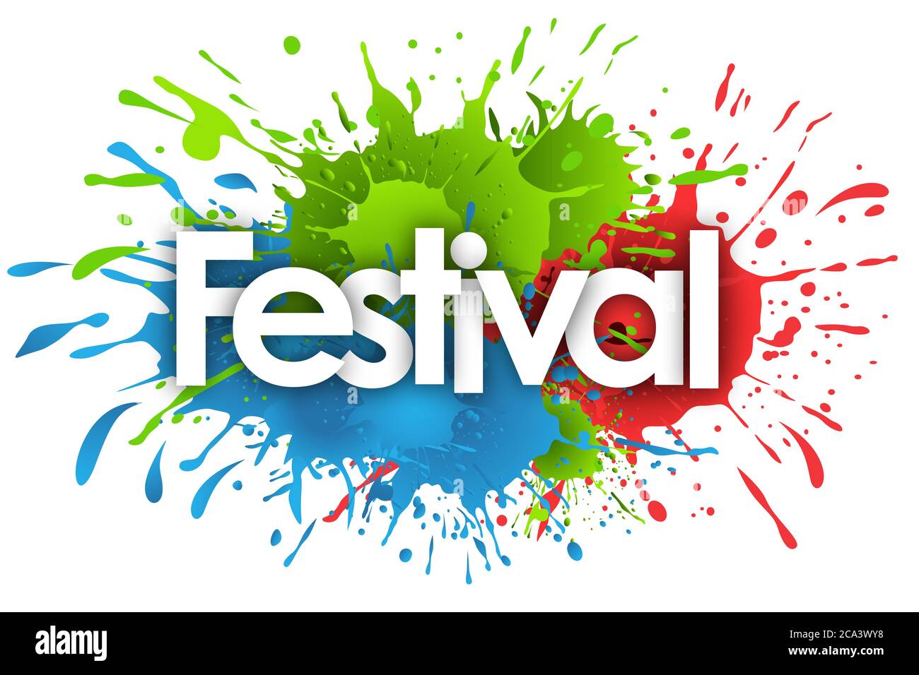 festival word in splash’s background Stock Photo - Alamy