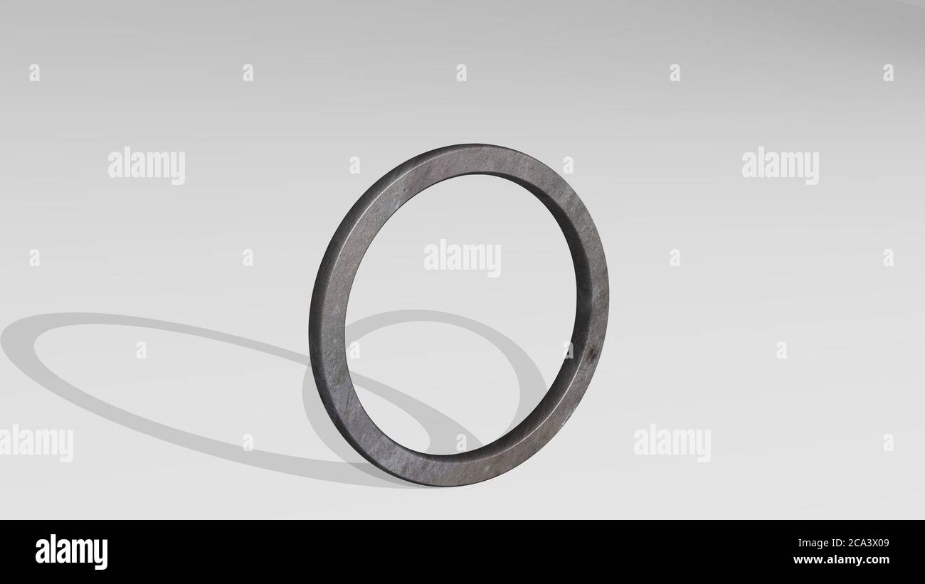 sign badge circle casting shadow with two lights. 3D illustration of ...