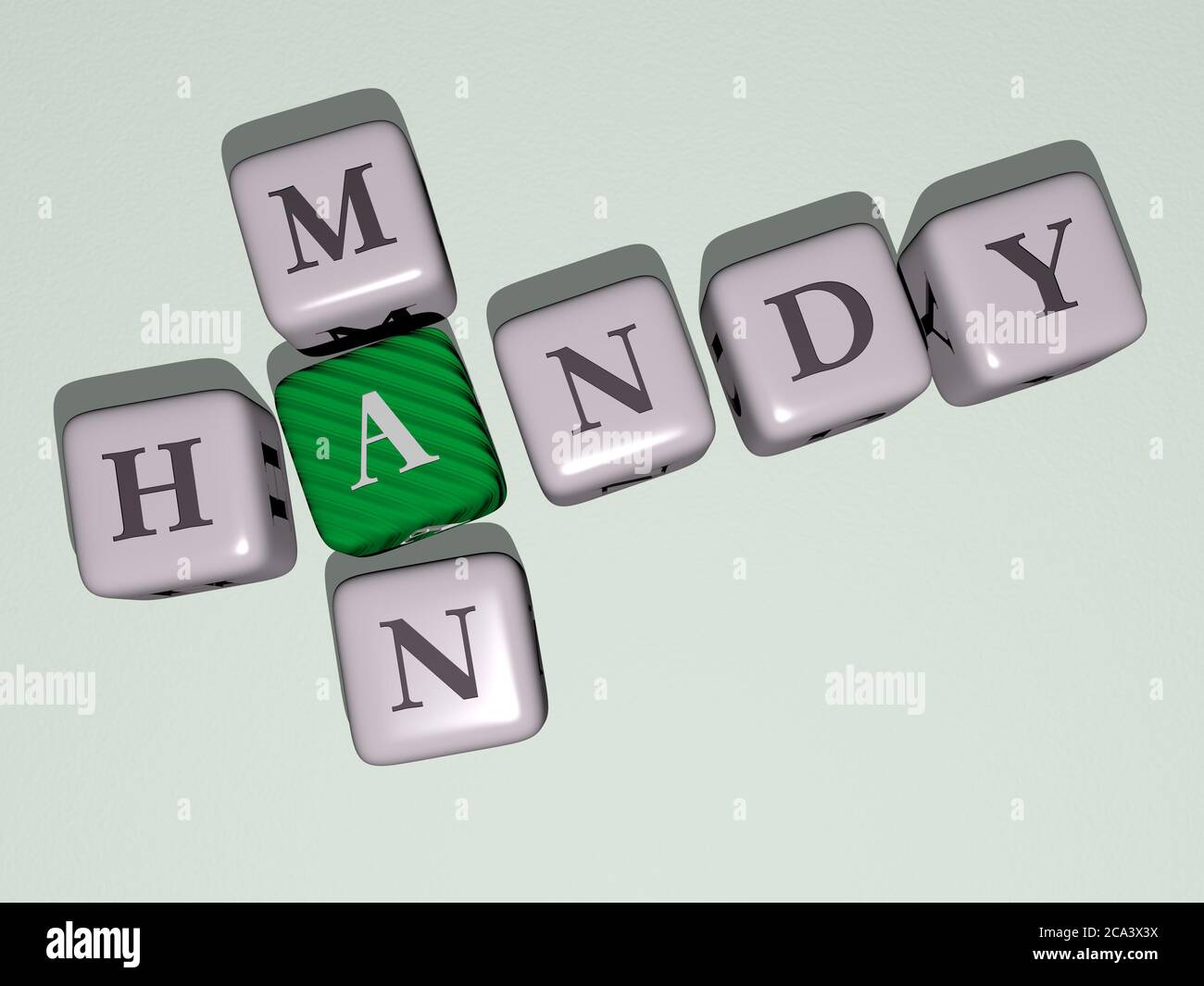 combination of handy man built by cubic letters from the top ...