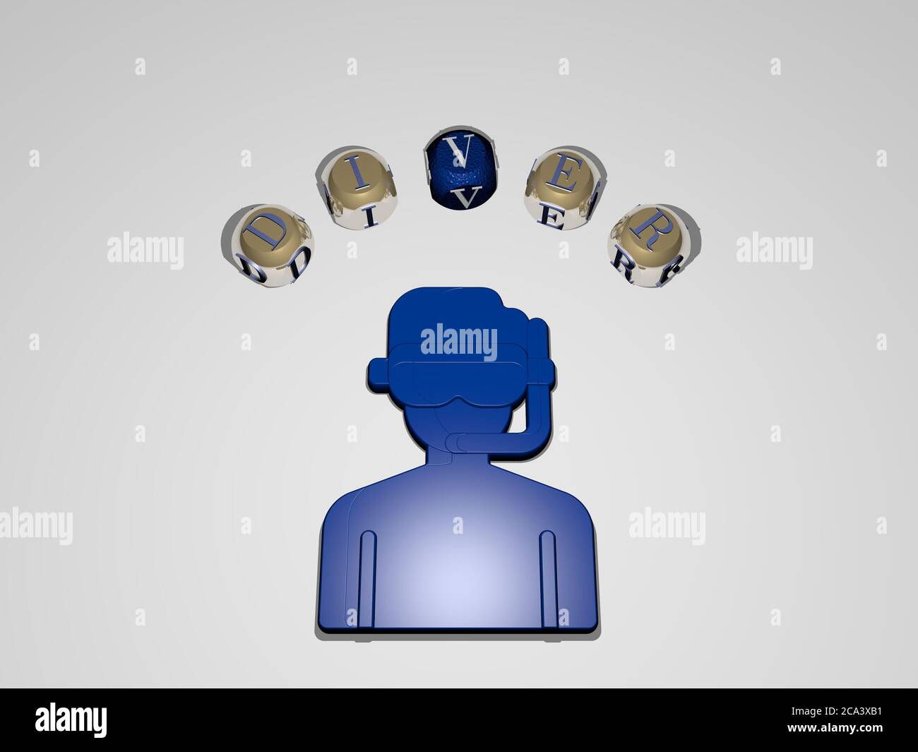 3D illustration of DIVER graphics and text around the icon made by ...
