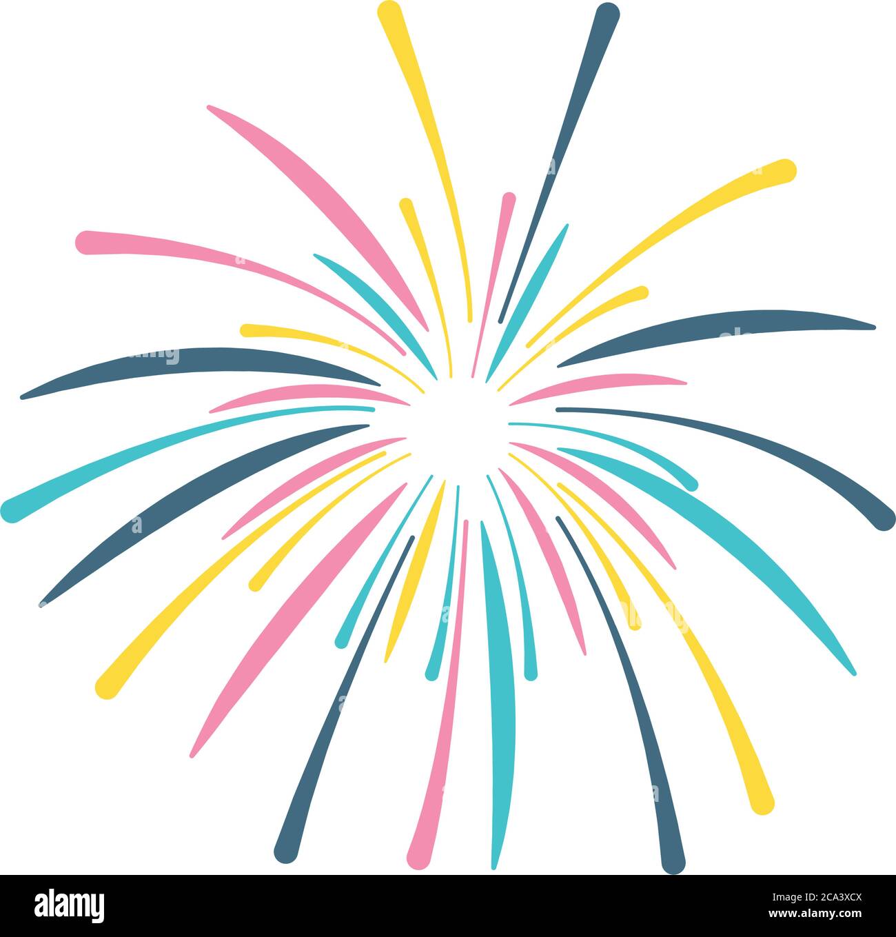firework burst rays icon over white background, flat style, vector ...