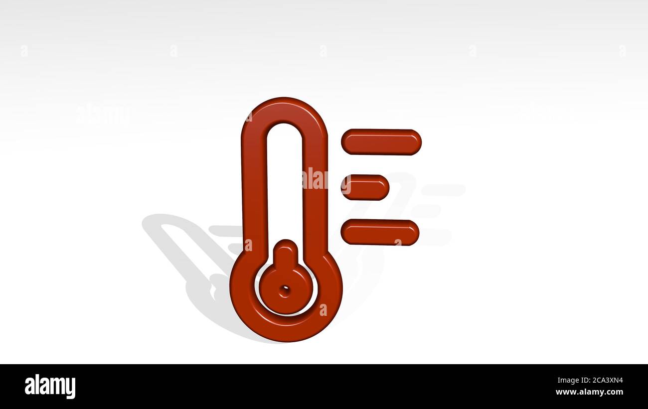 temperature thermometer low stand with shadow. 3D illustration of ...