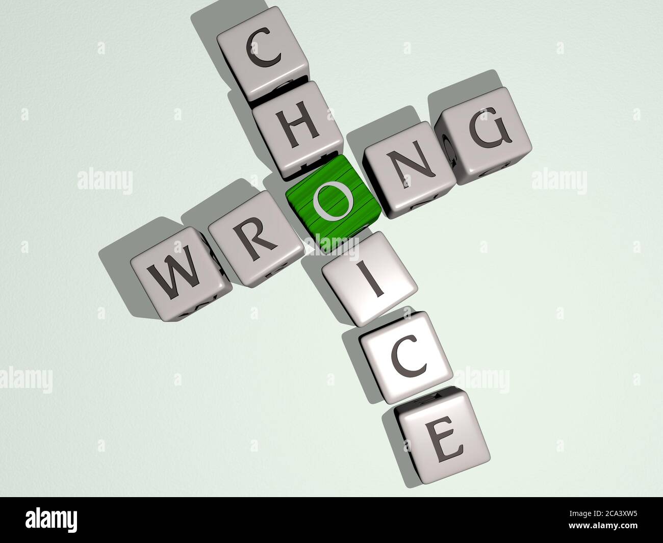 wrong choice combined by dice letters and color crossing for the ...