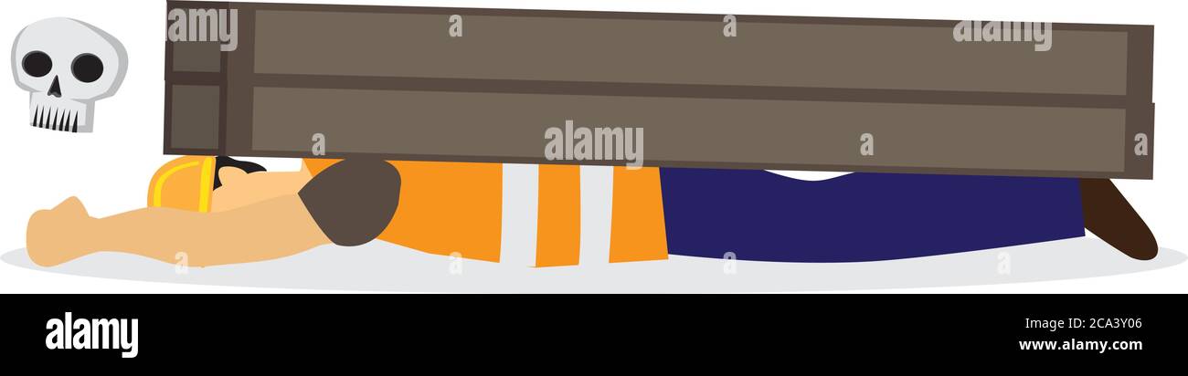 Construction worker injured during working. Concept of work accident ...